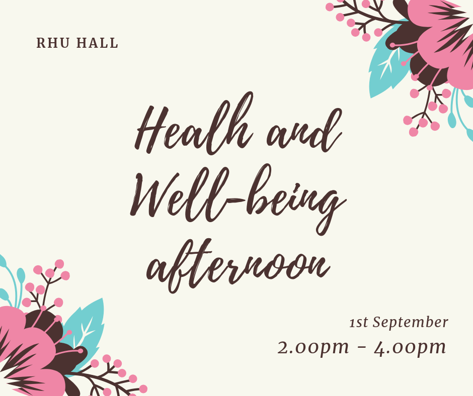 Health and wellbeing afternoon 1st Sep – Rhu and Shandon Community Centre